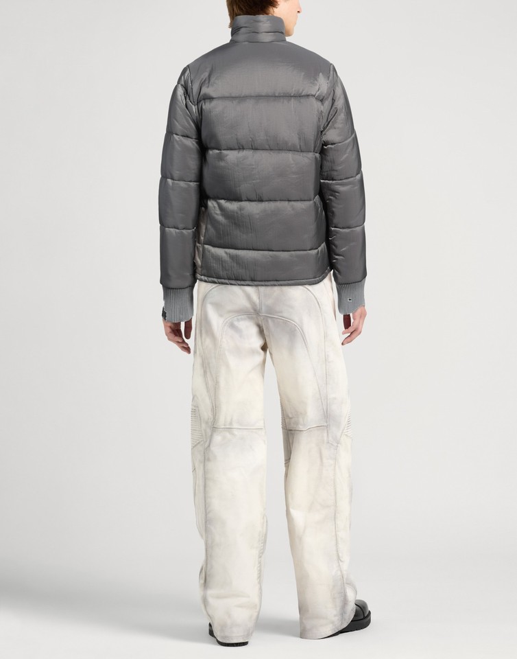 RRP€3852 GREG LAUREN Destroyed Puffer Jacket Size 2 M Grey Made in USA ...