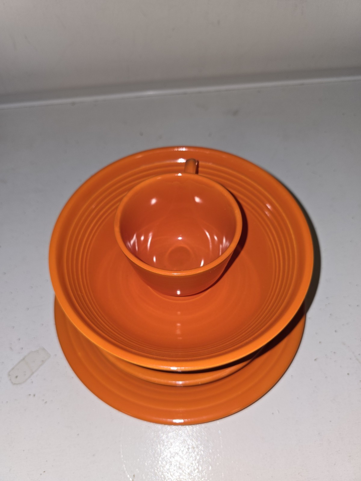 VTG RED ORANGE FIESTA PLATE RADIOACTIVE GLAZE Plates, Cup, Mixing Bowl ...