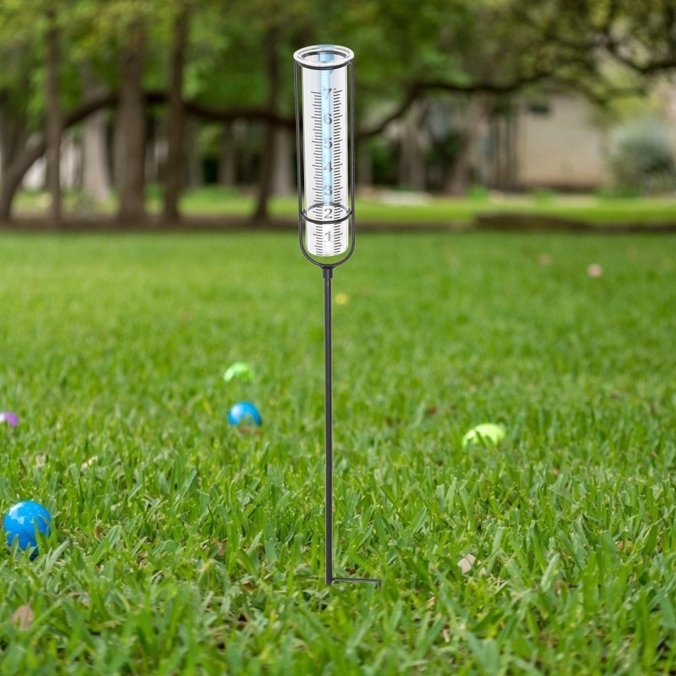 Rain Gauge Device with Metal Stake Accurate Garden Measuring Tool ...
