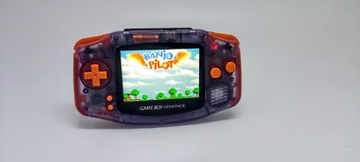 Game Boy Advance GBA IPS V2 Backlight - Clear Purple with Orange ...