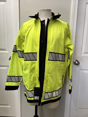 NEW SMALL BLAUER REVERSIBLE SHORT RAIN JACKET COAT 9791 HI-VIS BLACK | eBay