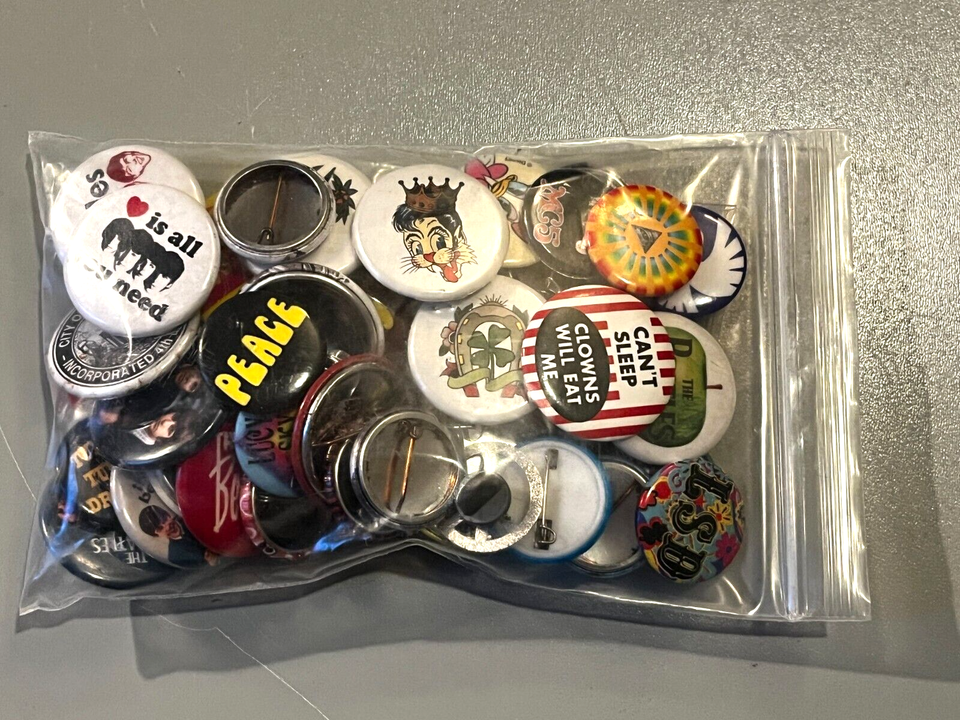The Beatles, LSD, MC5, Sex Pistols pinback buttons lot Vintage 54 ...