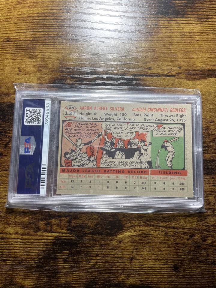 1956 TOPPS AL SILVERA GRAY BACK #137 PSA 8 | eBay