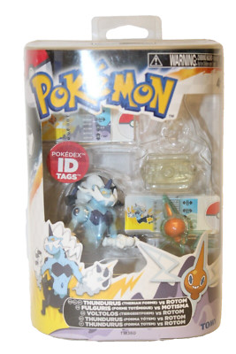 Pokemon Series 1 Thundurus vs Rotom Figure Set Pokedex ID Tags 2013 ...