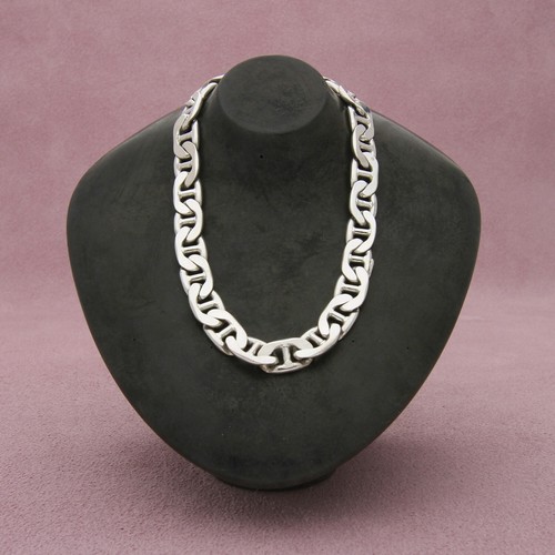 sterling silver mens italy 7mm mariner link chain necklace size 22in | eBay