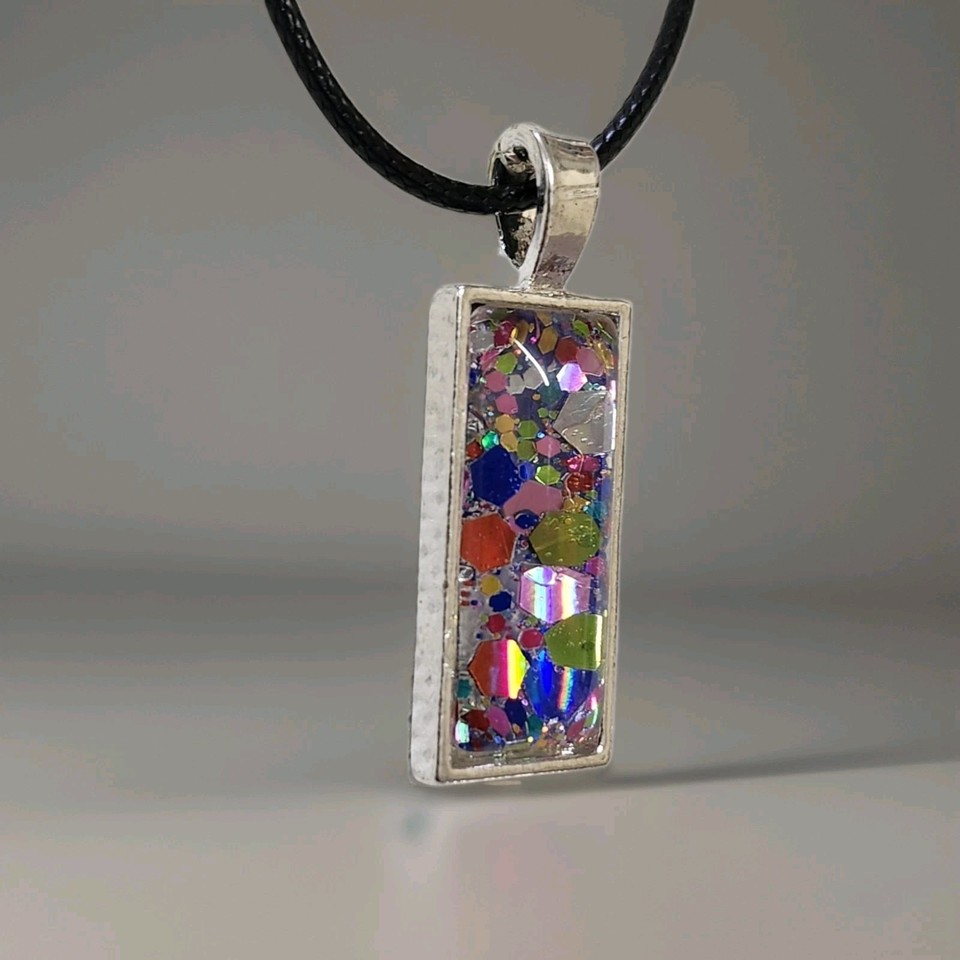 Unique OOAK Statement Art Under Glass Pendant Necklace On Cord ...