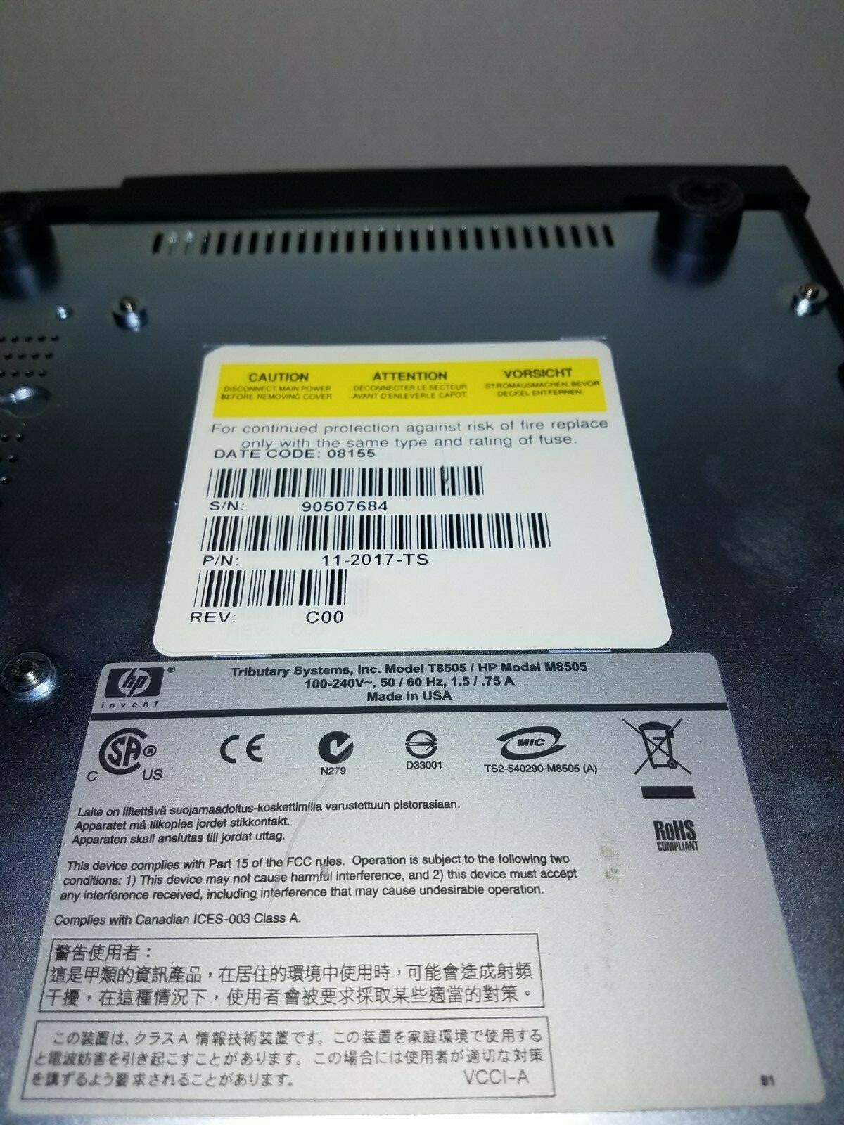 Tributary Systems Tandem HP NonStop M8505 Tape Drive Subsystem | eBay