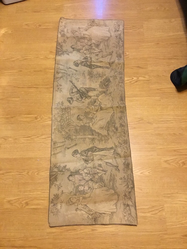 Vintage 52” X 18” Colonial VICTORIAN TAPESTRY WALL HANGING | eBay
