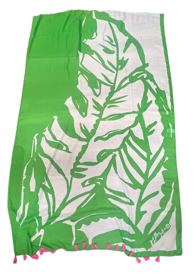 LILLY PULITZER Green White SUNSET STILL Summer Scarf Wrap | eBay