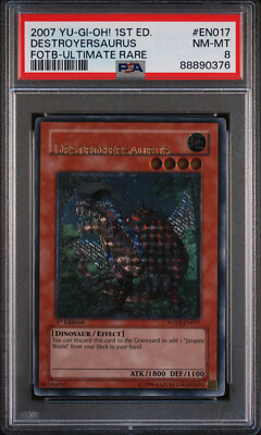 YUGIOH 1ST ED FOTB-EN017 DESTROYERSAURUS ULTIMATE PSA 8 NM #88890376 ...