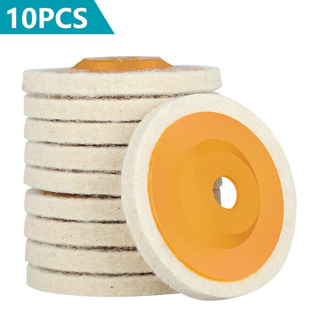 10PCS 4 Inch Wool Polishing Pads Buffing Angle Grinder Wheel Felt 100mm ...