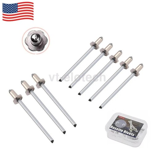 8PK For GM Ford Chrysler AMC VIN Door Tag Nos Dash Rivets Stainless ...