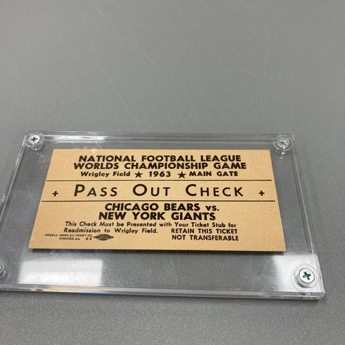 1963 NFL CHAMPIONSHIP FOOTBALL TICKET STUB BEARS GIANTS WRIGLEY FIELD ...