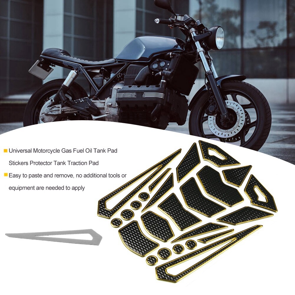 Gold Edge Universal Motorcycle Gas Fuel Oil Tank Pad Stickers Protector ...