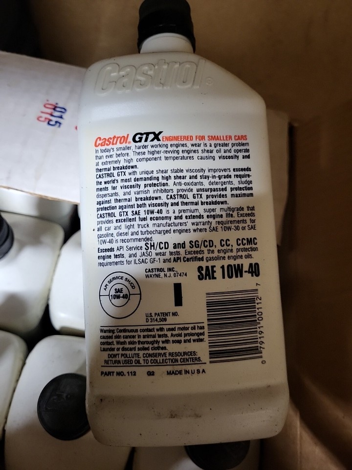 Case of 11 Vintage Castrol GTX 10w40 Motor Oil Bottles RARE Limited NFL ...