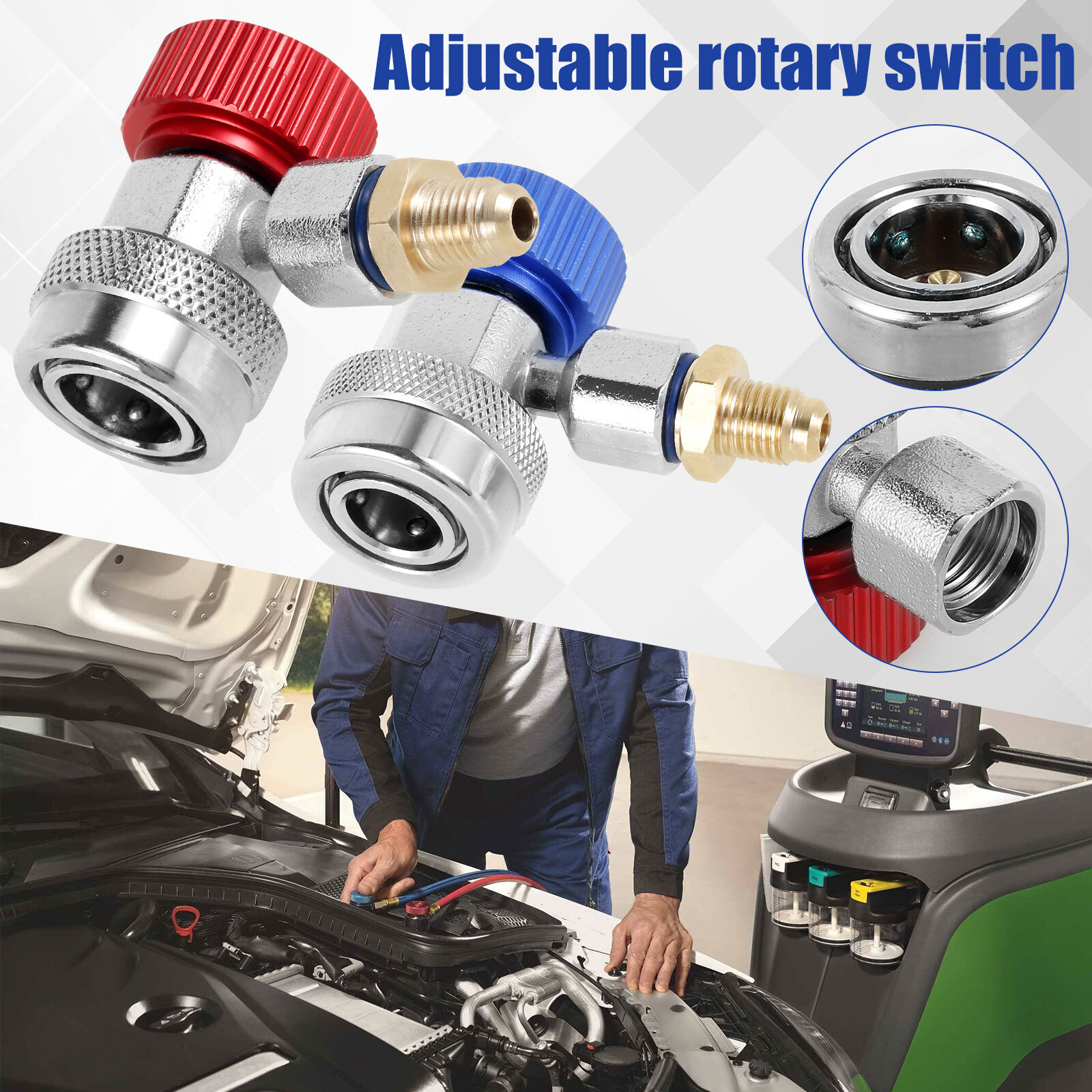 2Pcs Quick Coupler Adapter Metal Car Air Conditioning with 1/4inch Male ...