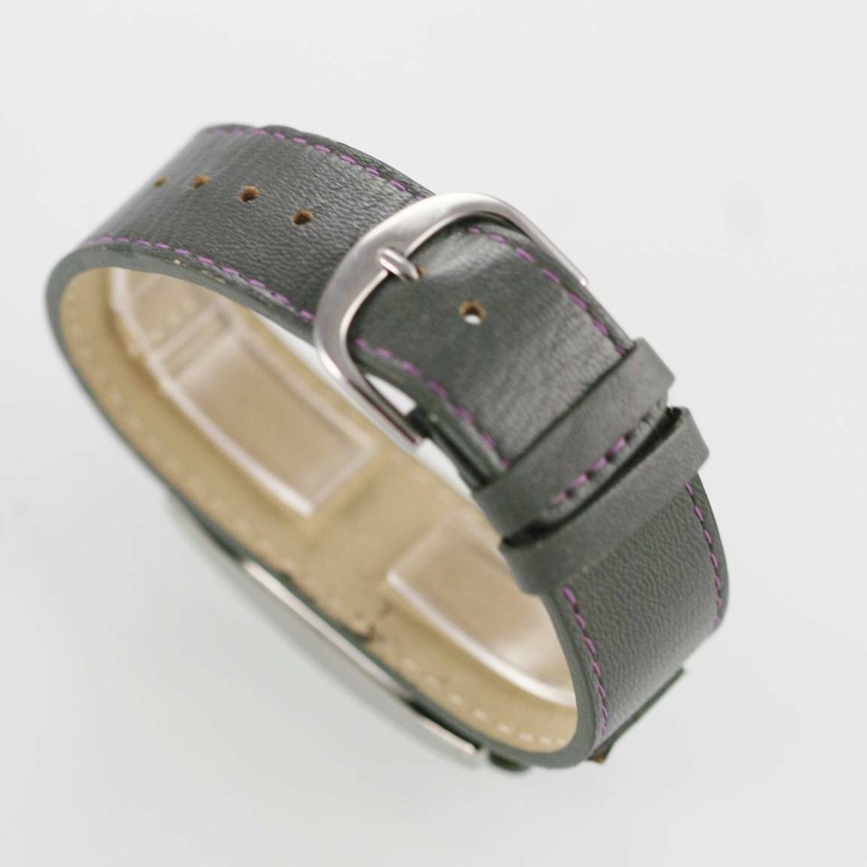 Decade Women's Leather Stainless Steel Water Resistant Quartz Battery ...