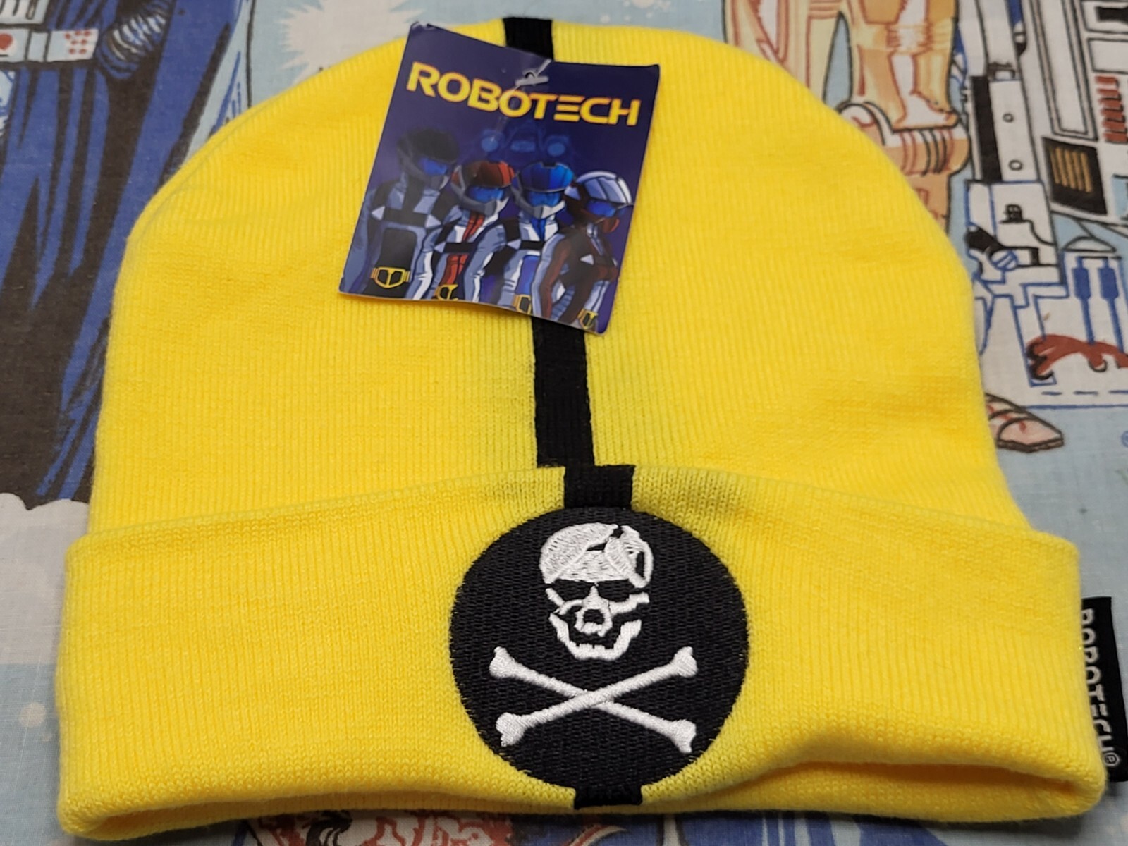 Robotech Hat Yellow Knit Loot Crate Anime Beanie Cap … - Gem