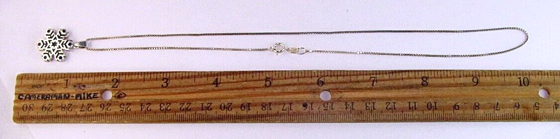 Vtg Jezlaine Snowflake Pendant Necklace Sterling Silver 18in Box Chain ...