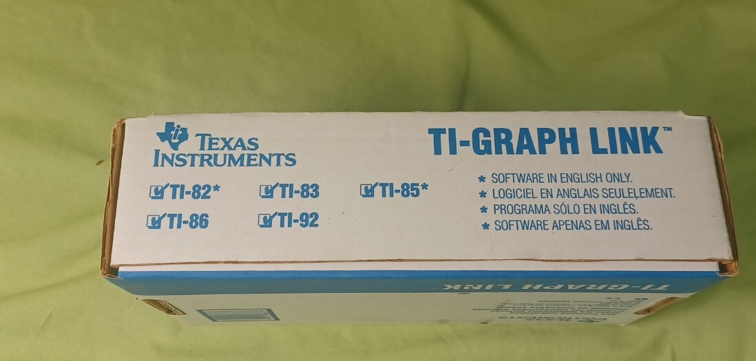 Texas Instruments TI-Graph Link Cable with box and software vintage and ...
