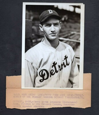Schoolboy Rowe c. 1934 World Series Type 1 Press Photo Detroit Tigers ...