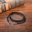 Twisted Braided Rope Black Leather Cord 22 Inch Chain Necklace w Silver ...