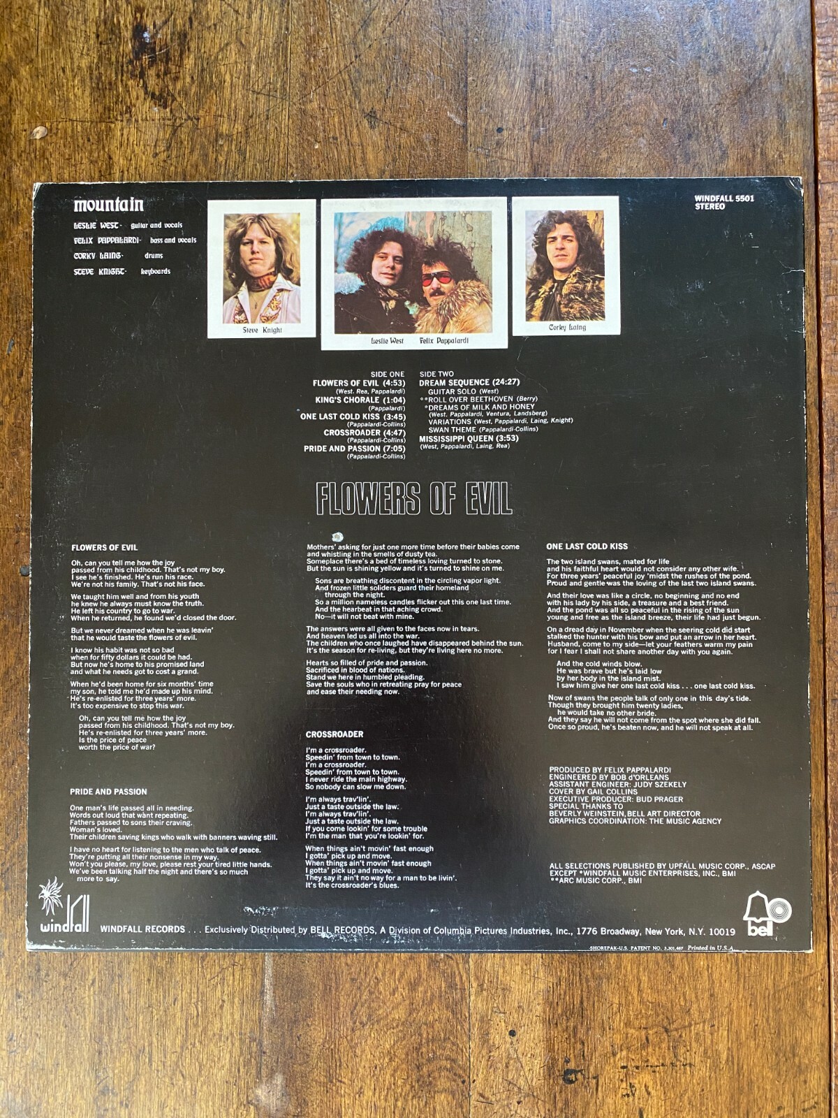 Mountain Flowers Of Evil Vinyl LP 1971 Windfall Records WINDFALL 5501 ...