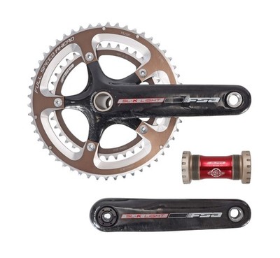 FSA SL-K Light Carbon 2x 10 Spd 172.5mm Road Bike 53/39T Crankset 130 ...