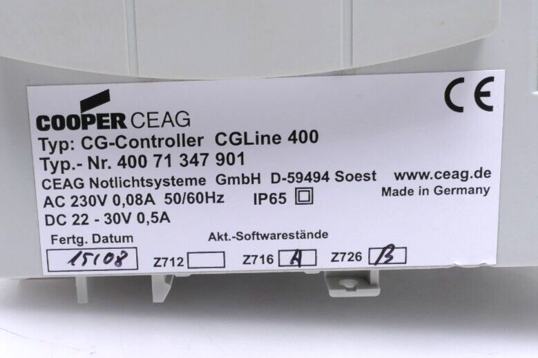 Cooper Ceag 400 71 347 901 CG-Controller CGLine 400 + Memory Card Z 772 ...