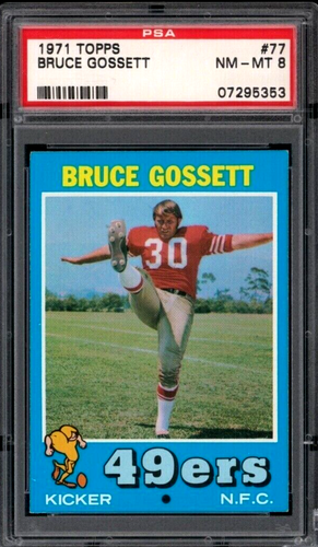 1971 Topps Football #77 Bruce Gossett PSA 8 NM-MT San Francisco 49ers ...