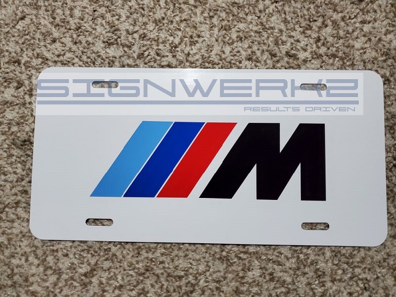BMW M Plate metal novelty vanity plate White | eBay