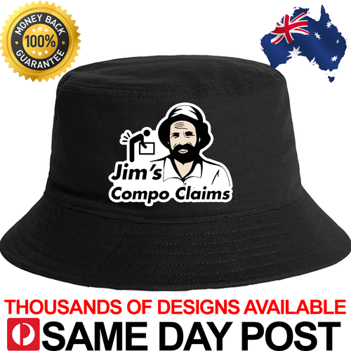 JIMS COMPO CLAIMS BUCKET HAT - Summer Aussie Meme Funny Bogan Sesh ...
