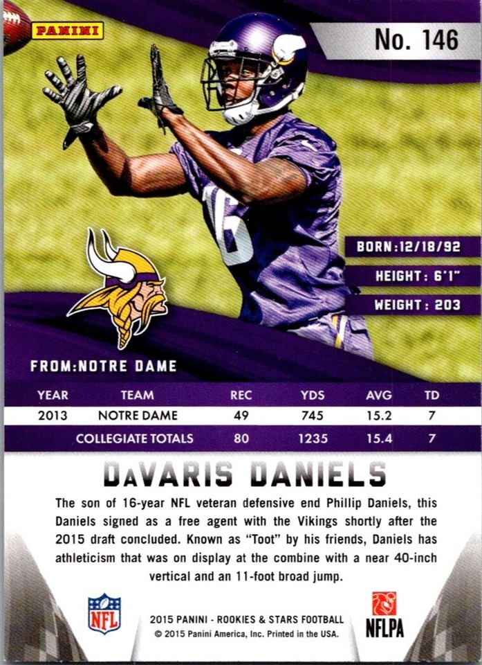 2015 Rookies and Stars #146 DaVaris Daniels RC | eBay