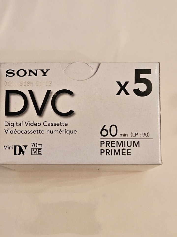 Box of 5 Sony Mini DV DVC Digital Video Cassette Tape 60 Minute NEW | eBay