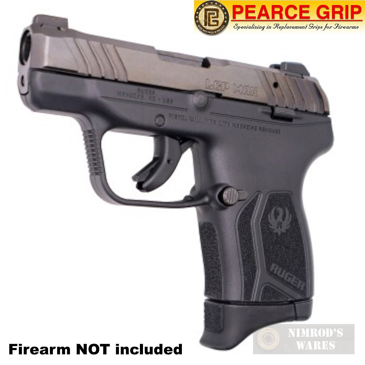 Pearce RUGER LCP MAX .380 GRIP EXTENSION 3/4" 10-rd Mag ONLY PG-MX380 ...