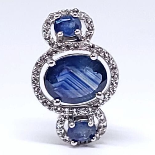 Stunning Lab Created Sapphire Set! Earrings & Necklace! Sterling | eBay