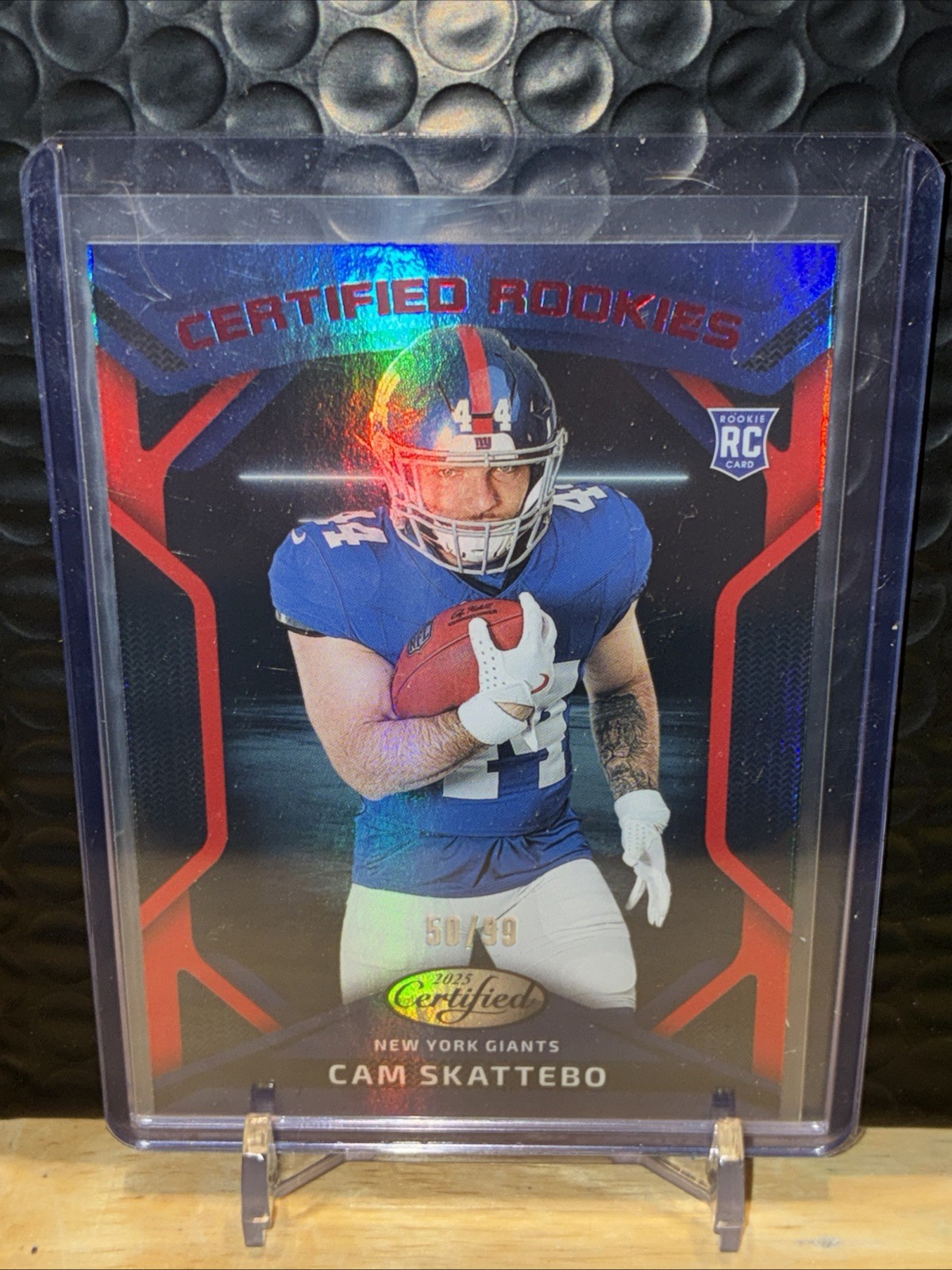 2025 Certified Rookies Cam Skattebo RC Red Holo NY Giants