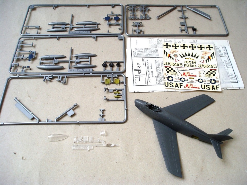 Heller 1:72 model aircraft kit 277: North American Sabre F-86F (started ...