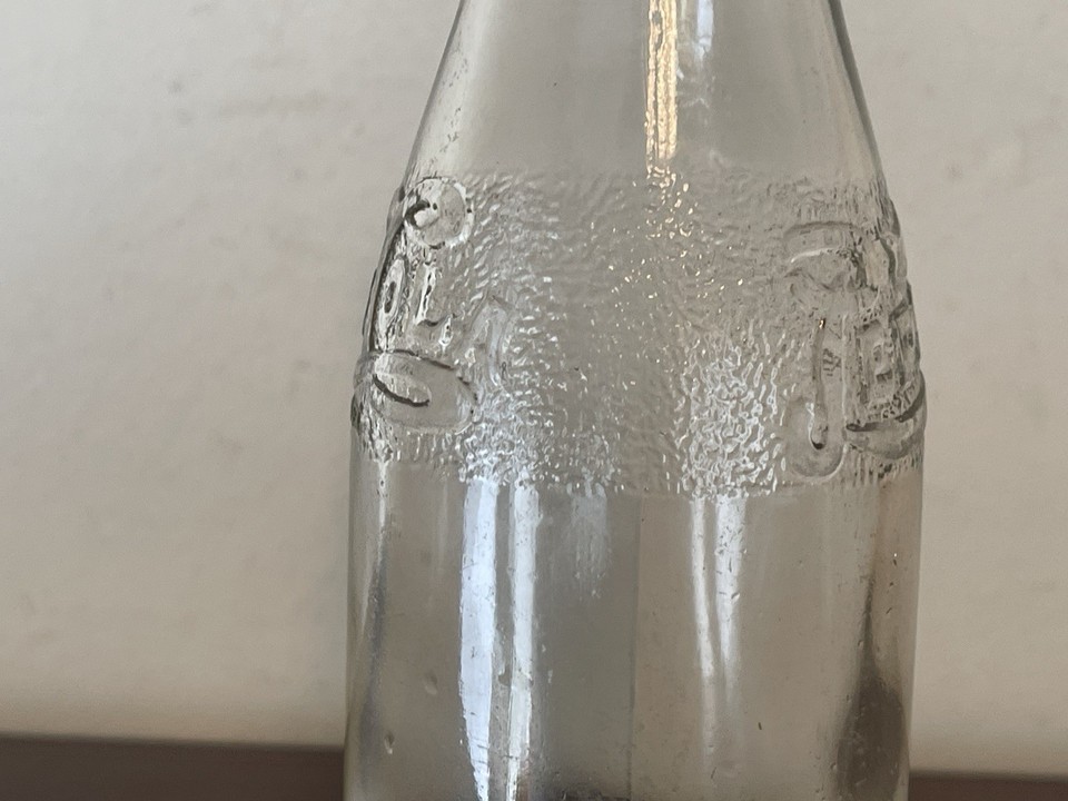 Vintage Clear Pepsi Cola Bottle Texture Glass Script Logo Double Dot | eBay