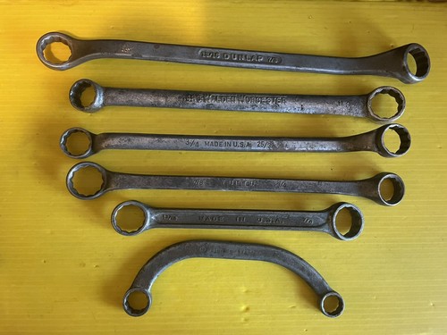 DUNLAP-WALDEN-FULTON 6 PC. COMBO WRENCH SET 9/16”-7/8” MADE USA LOT 81 ...