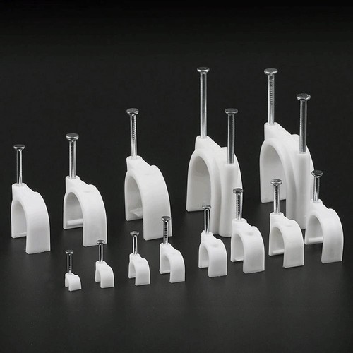 100pcs U Shape Cable Clips Clamp Wire Management Durable Circle Wall ...