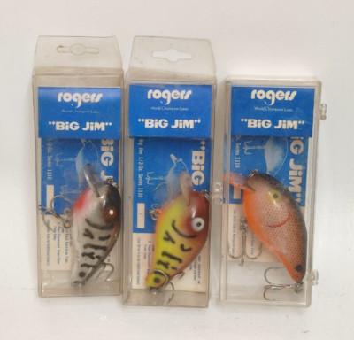 (3) Vintage Rogers Big Jim Crankbait Fishing Lures Lot of 3 | eBay