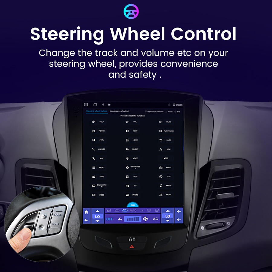 For Ford Fiesta 2009-2016 Android 13 Apple Carplay Car Radio Stereo ...