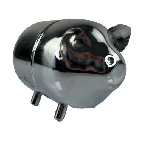 Vintage Mid-Century MCM Napier Atomic Silver Tone Pig Piggy Coin ...