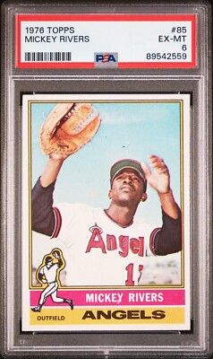 1976 Topps MICKEY RIVERS Angels card #85 Yankees PSA graded EX MT 6 | eBay