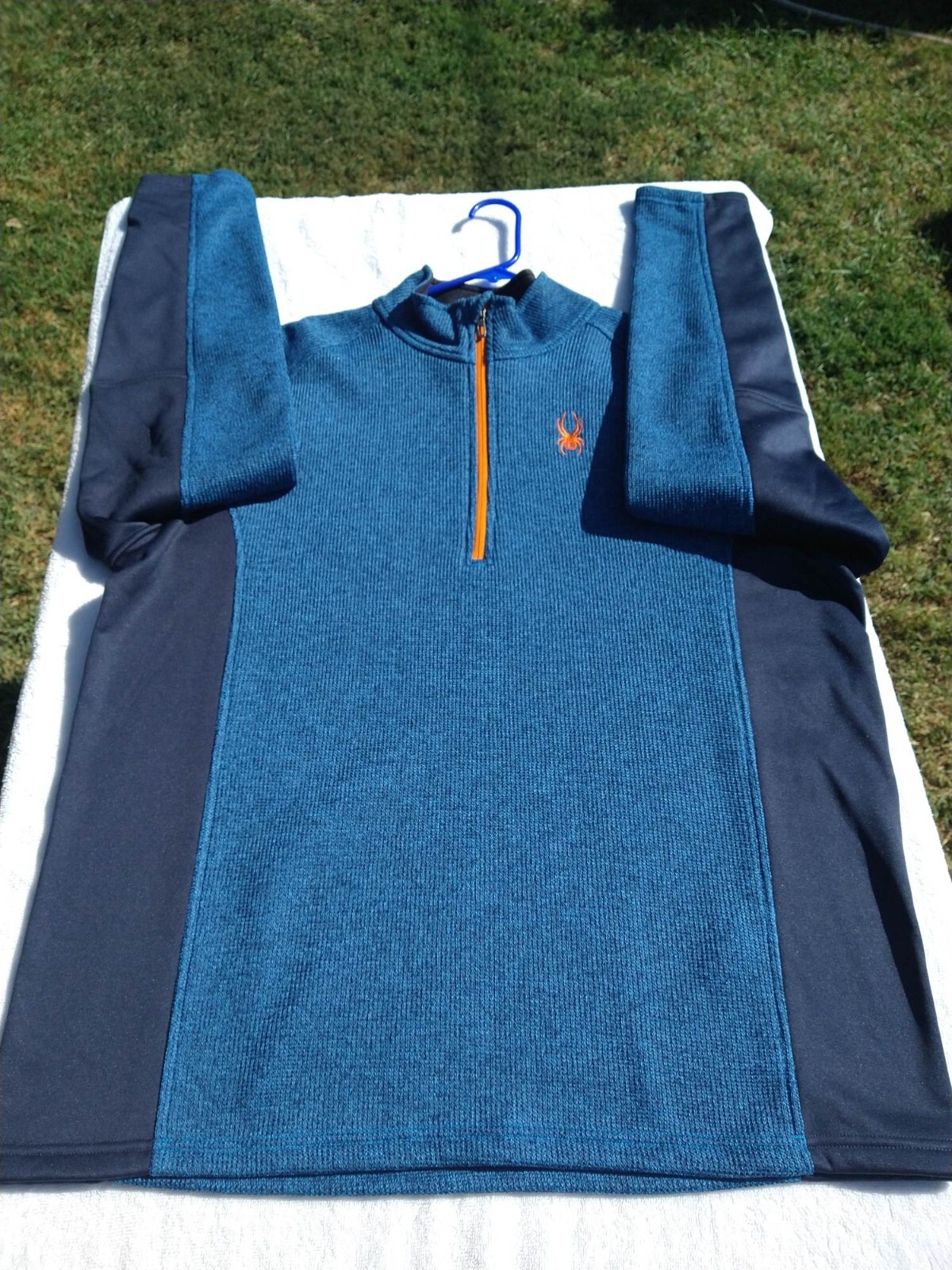 SPYDER BRAND 1/4 ZIP BLUE POLYESTER FLEECE LINED PULLOVER SIZE 2XL | eBay