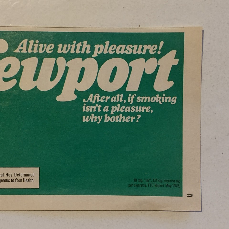 1979 Newport Cigarettes PRINT AD Couple Pinch Cheeks VTG 1970s Alive w ...