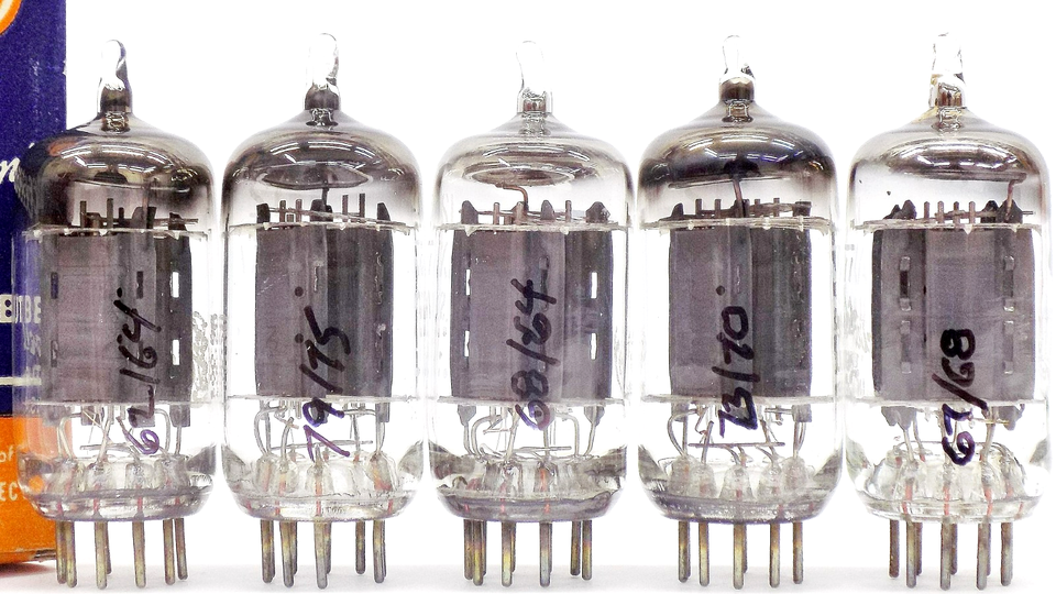 5 Nice Tested Vintage General Electric 12AX7/ECC83 Long Gray Plates ...