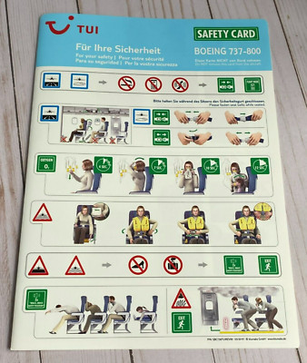 TUI Boeing 737-800 Safety Card - 3/2019 | eBay