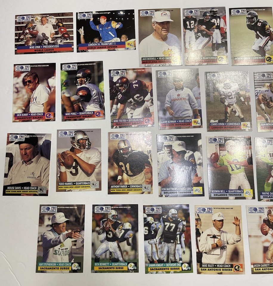 1991 Pro Set World League American Football 32 Card Complete Insert Set ...